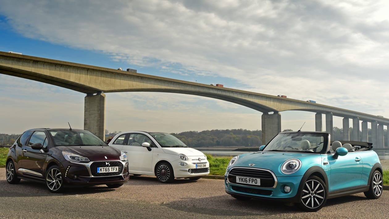 MINI Cooper Convertible vs Fiat 500C vs DS 3 Cabrio | Auto Express