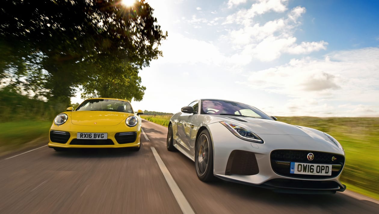 Jaguar F-Type SVR vs Porsche 911 Turbo | Auto Express