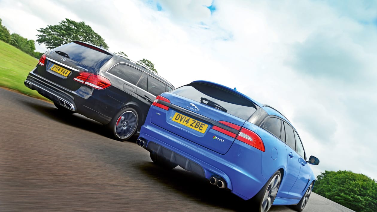 Jaguar XFR-S Sportbrake vs Mercedes E63 AMG S Estate | Auto Express