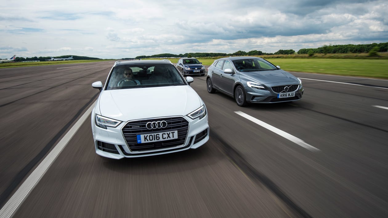 Audi A3 vs Volvo V40 vs Volkswagen Golf - pictures | Auto Express