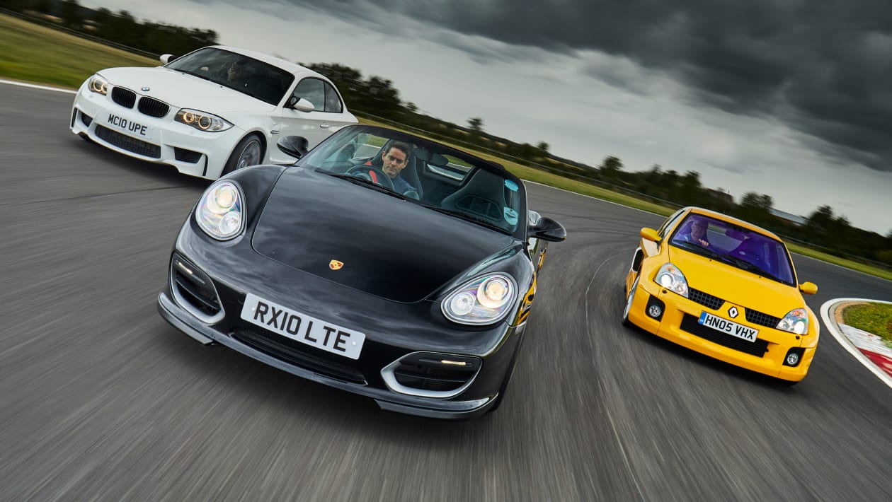 BMW 1M v Porsche Boxster Spyder v Renault Sport Clio V6 – pictures | evo