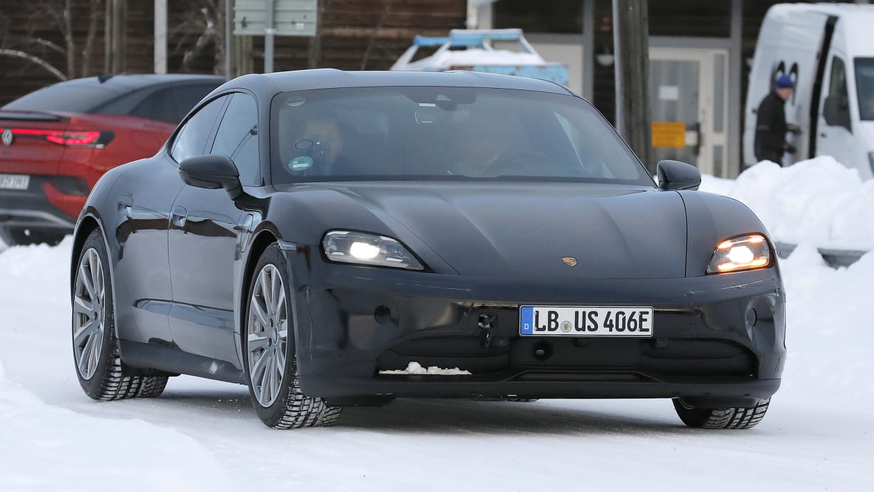 New Porsche Taycan spy shots suggest facelift will arrive this year ...