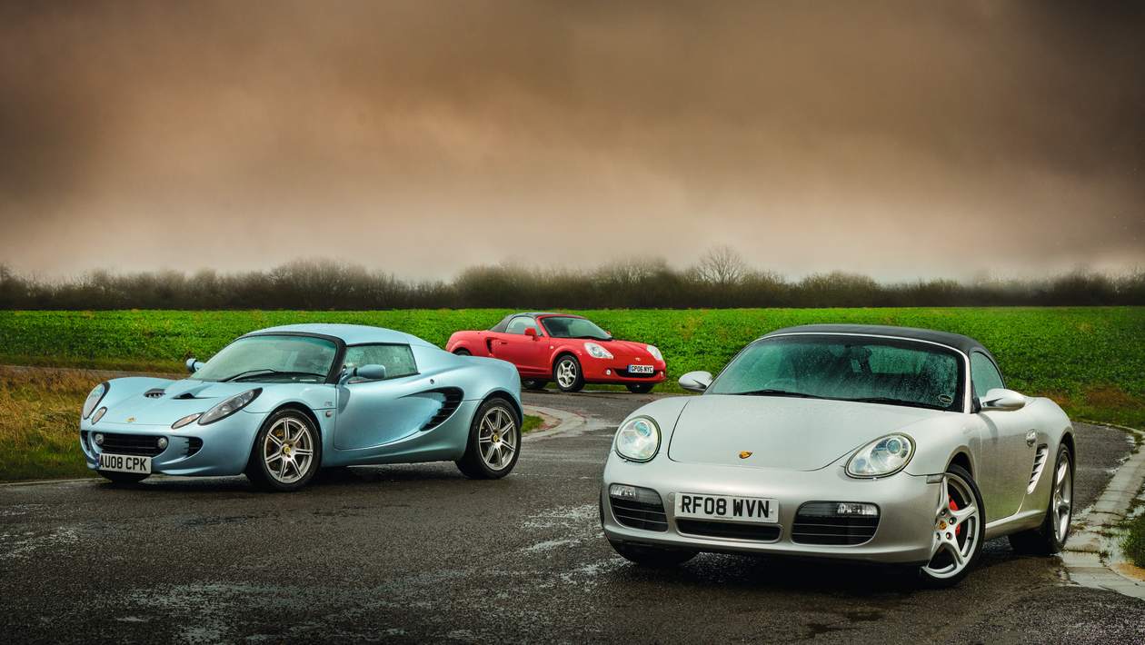 Lotus Elise S2 v Toyota MR2 Mk3 v Porsche Boxster S 987: The best ...