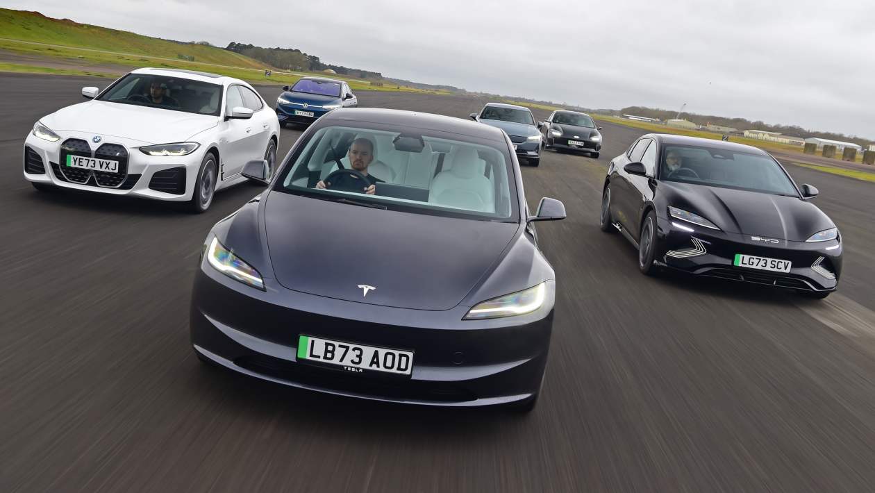 Electric company car megatest: Tesla, BMW, Polestar, Hyundai and BYD ...