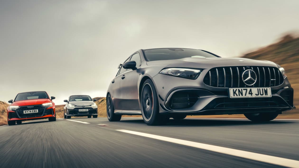 Audi RS3 v Toyota GR Yaris v Mercedes-AMG A45 S - pictures | evo