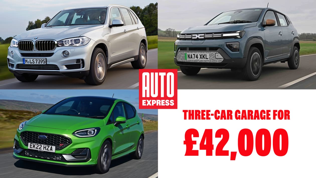 Three-car garage: BMW X5, Dacia Spring and Ford Fiesta ST all for the ...