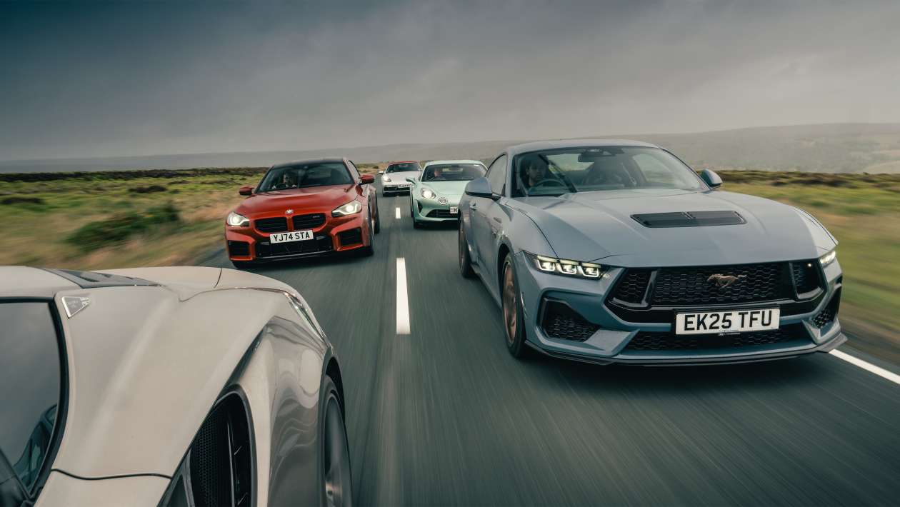 BMW M2 v Porsche Boxster GTS v Lotus Emira v Alpine A110 v Ford Mustang ...