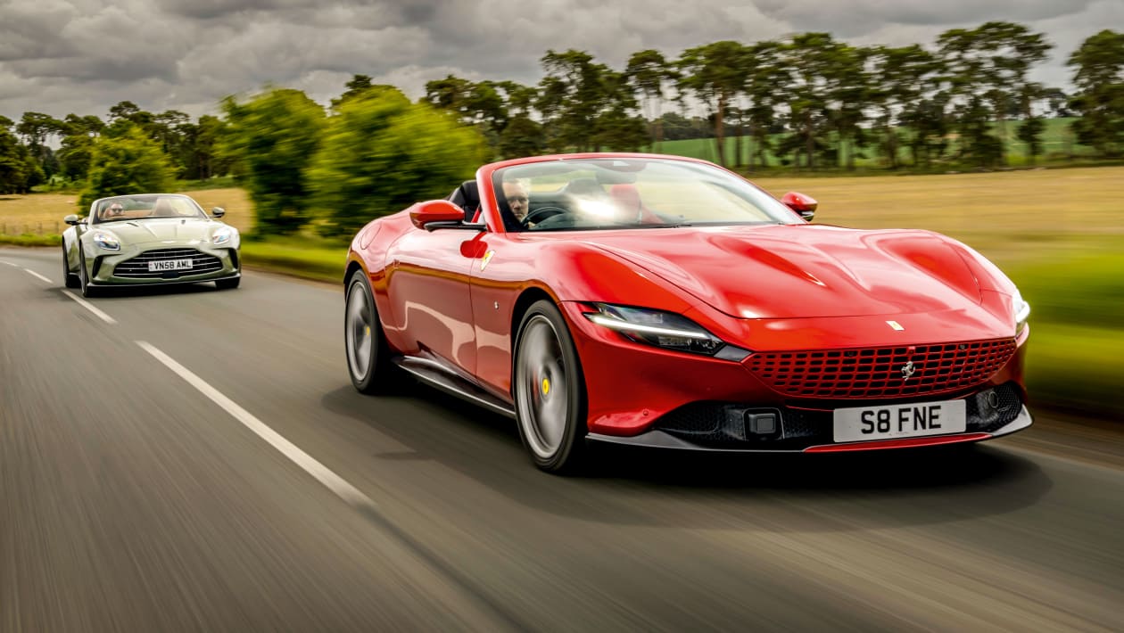 Ferrari Roma Spider v Aston Martin Vantage Roadster: £200k V8 drop-tops ...