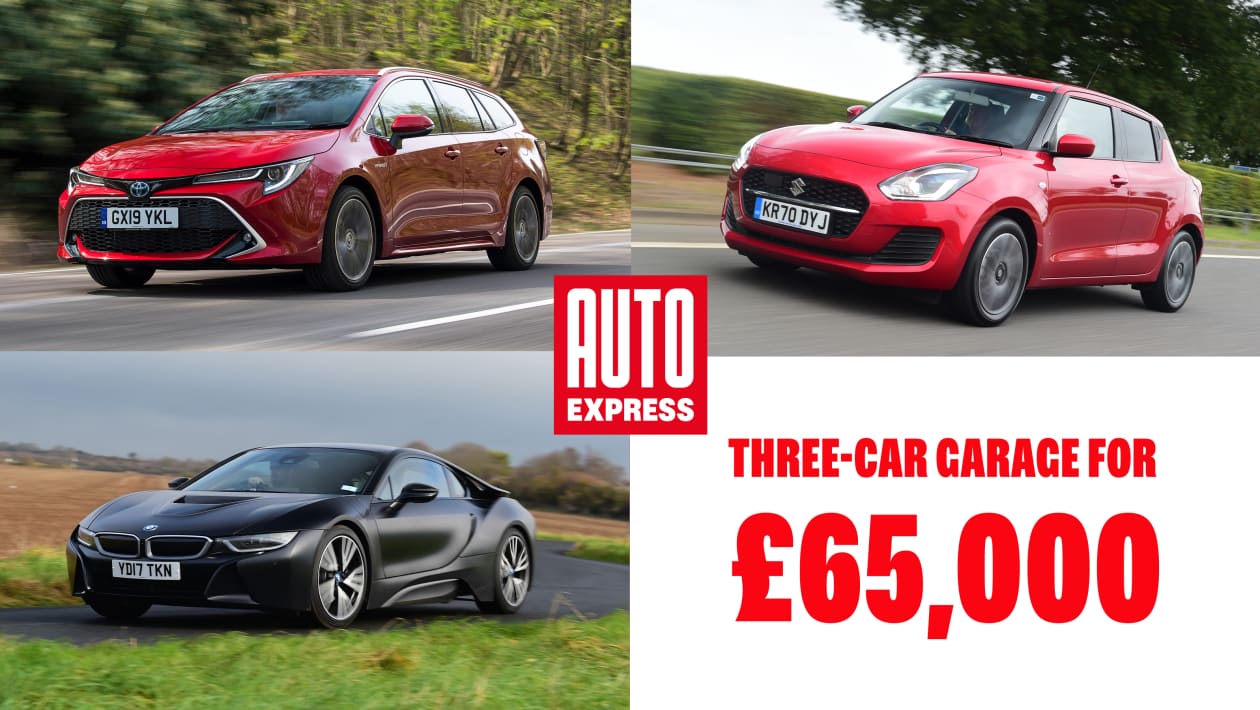 Three-car garage: BMW i8, Suzuki Swift and Toyota Corolla Touring ...